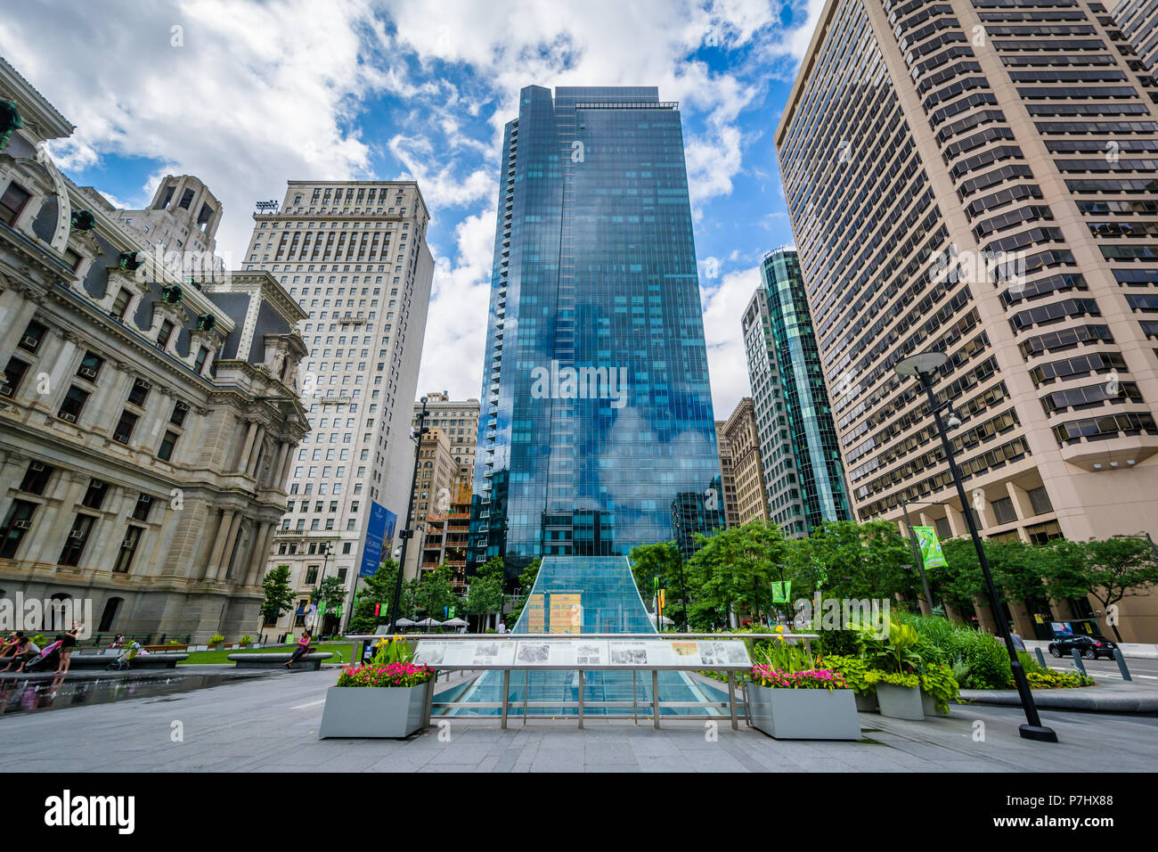 Dilworth Park and modern buildings in Center City, Philadelphia ...