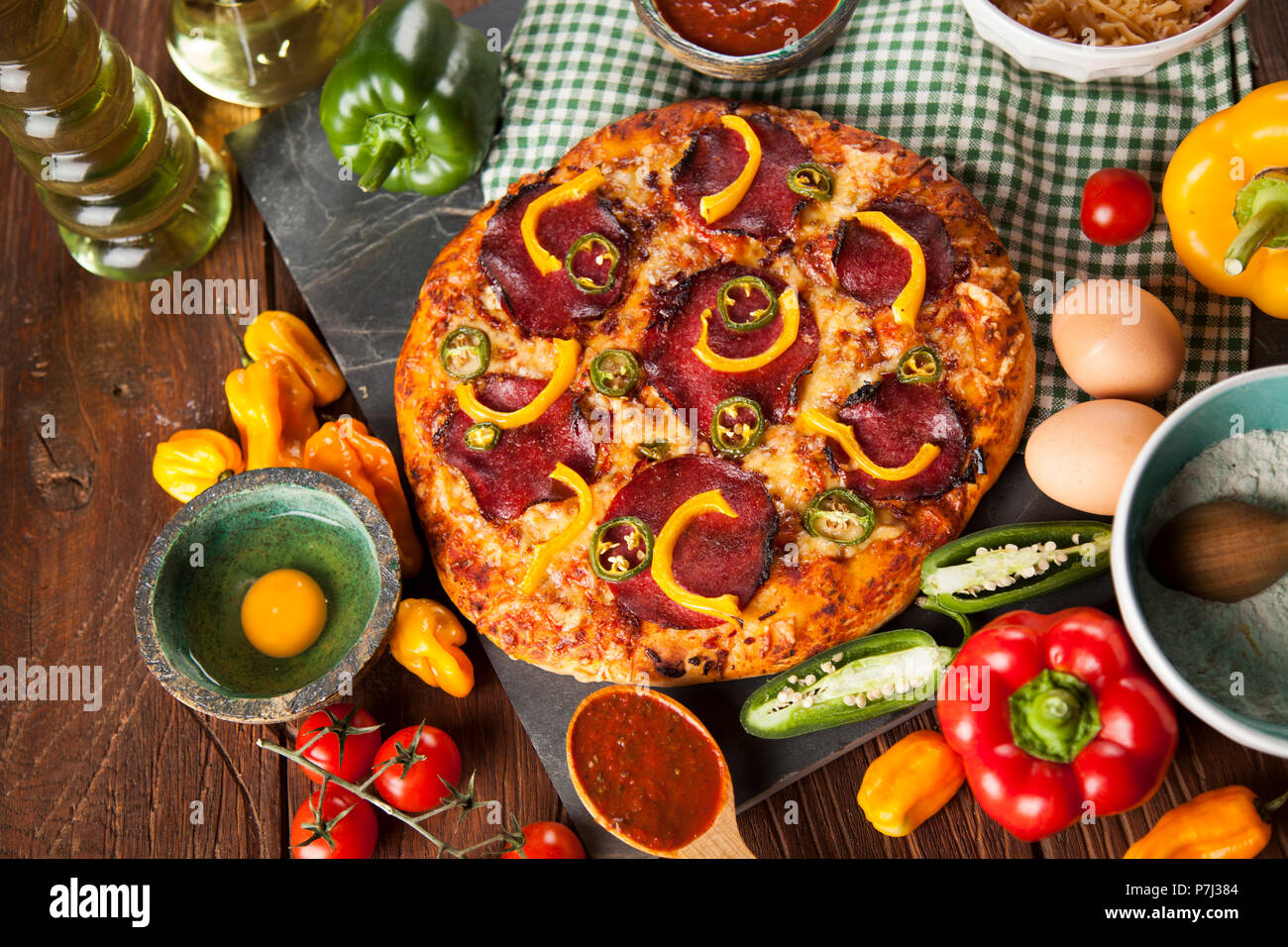 Pizza cooking ingredients Stock Photo - Alamy