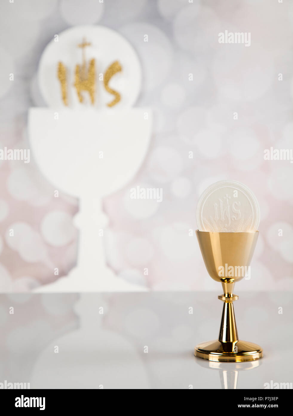 Holy communion elements on white background Stock Photo - Alamy