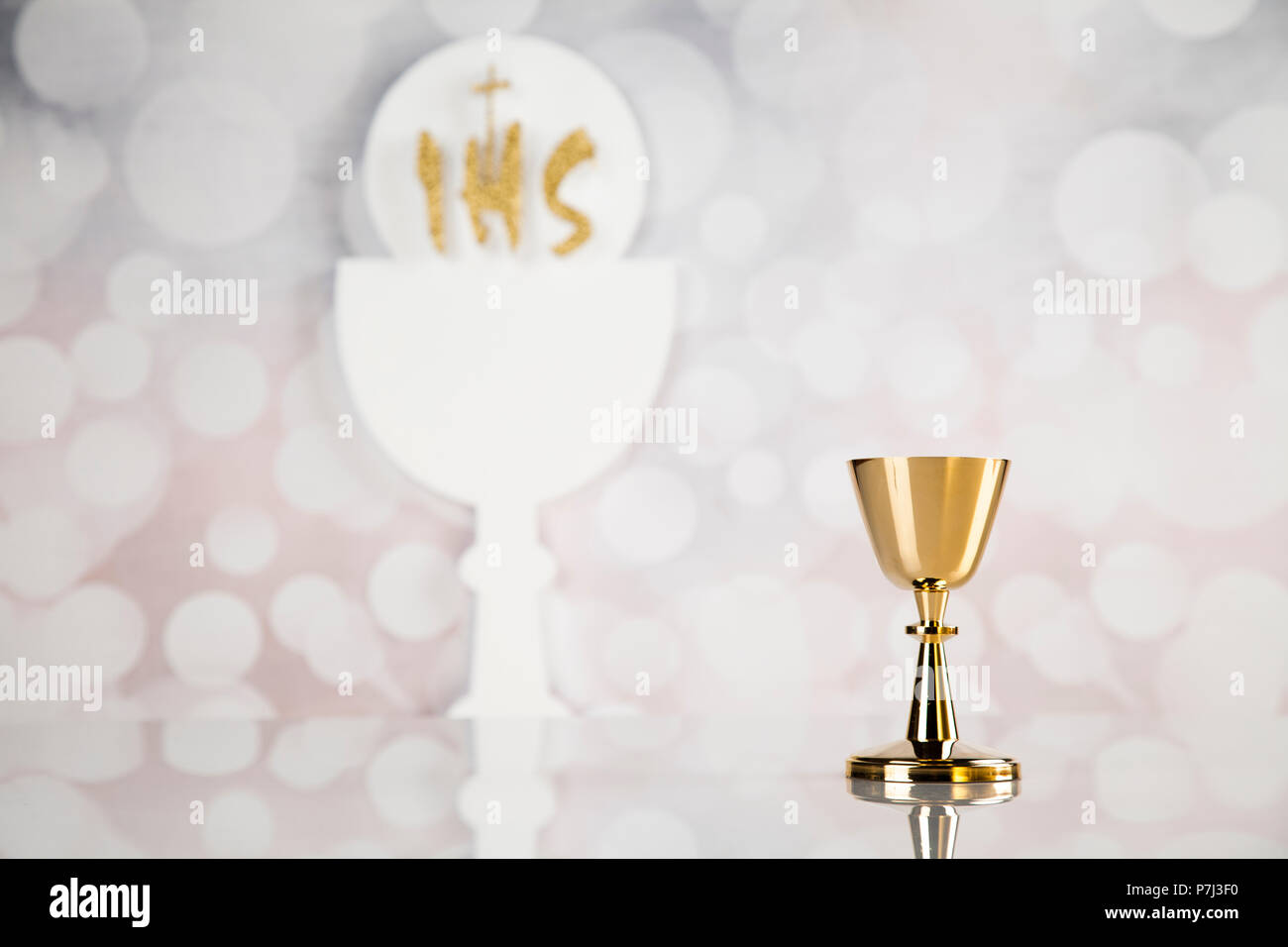 Holy communion elements on white background Stock Photo - Alamy