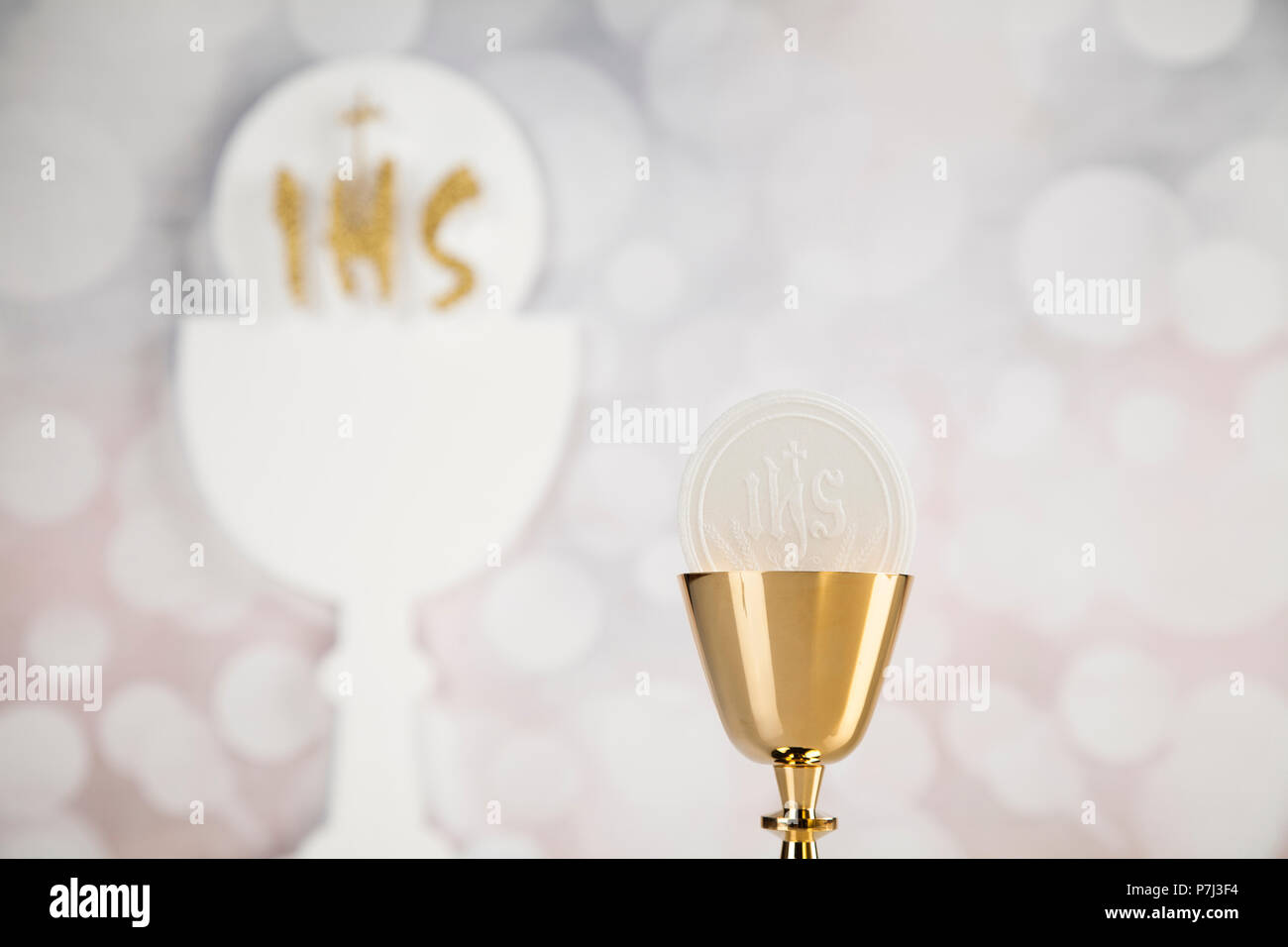 Holy communion elements on white background Stock Photo - Alamy