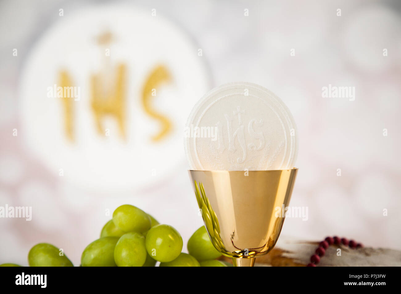 Holy communion elements on white background Stock Photo - Alamy