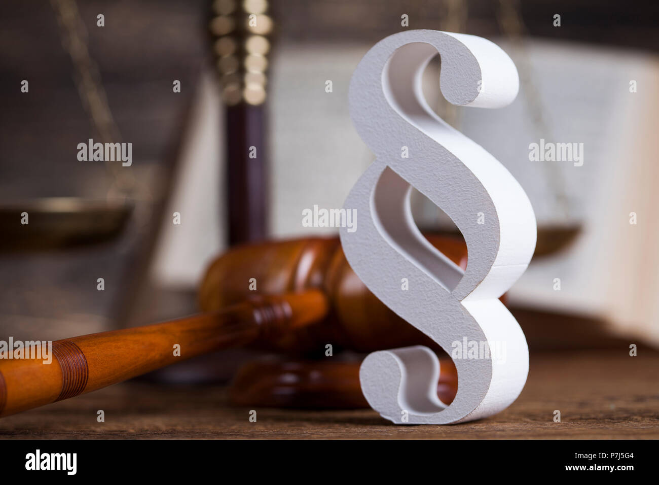Paragraph, law theme, mallet of judge, wooden gavel Stock Photo - Alamy