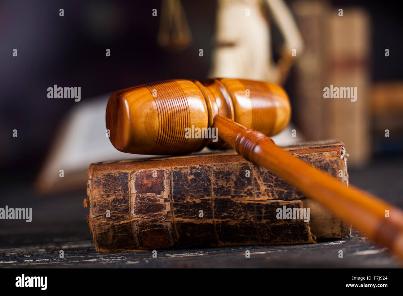 Law theme, mallet of judge, wooden gavel Stock Photo - Alamy