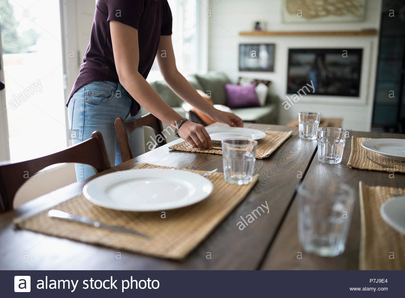 Person Setting The Table