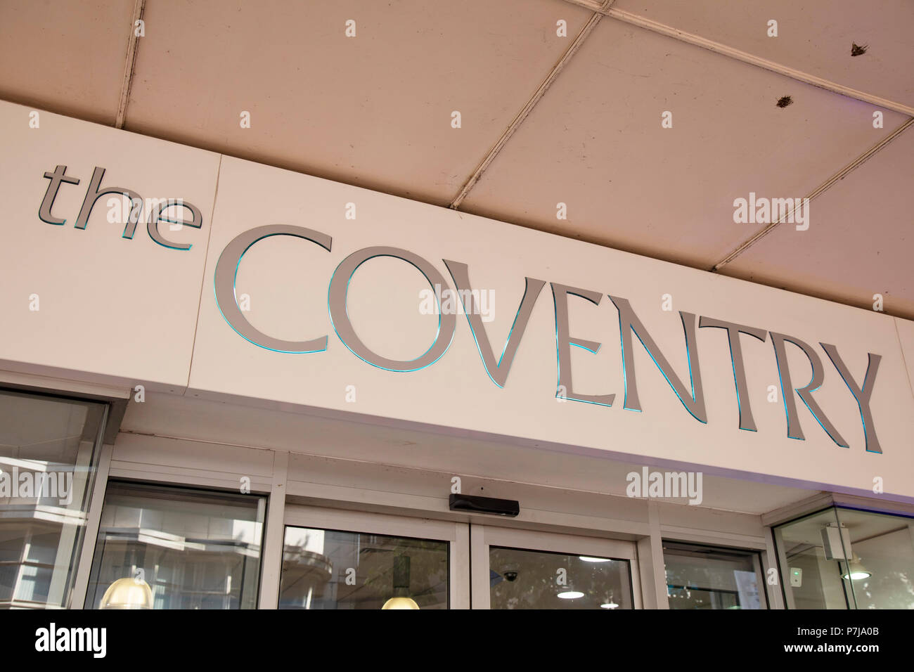 Sign for the brand and high street bank The Coventry in Birmingham ...