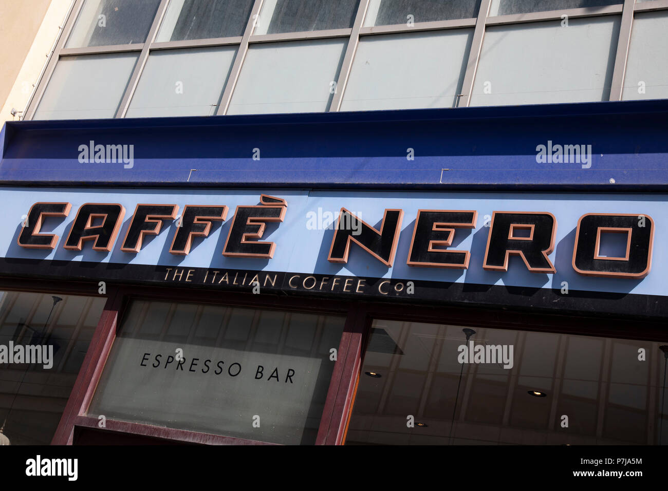 Sign for the coffee shop and brand Caffe Nero in Birmingham, United ...