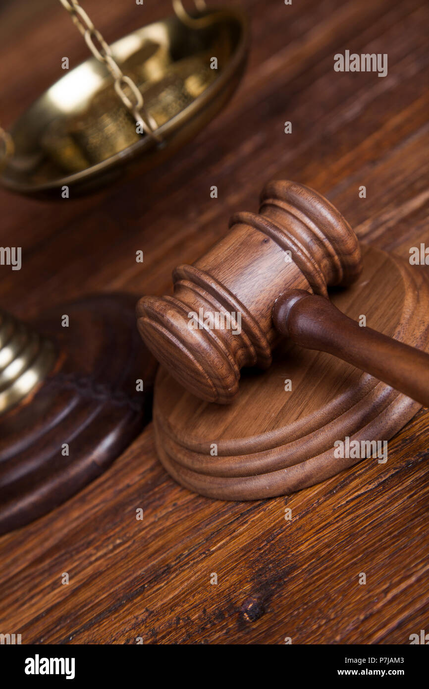 Law theme, mallet of judge, wooden gavel Stock Photo - Alamy