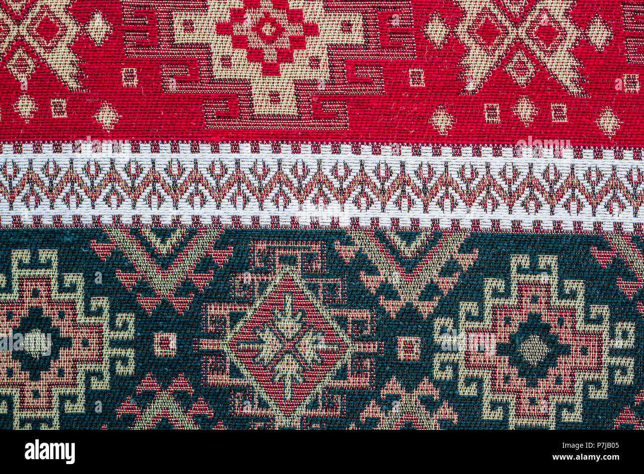 Anatolian Turkish ethnic carpet, kilim as table cloth Stock Photo - Alamy
