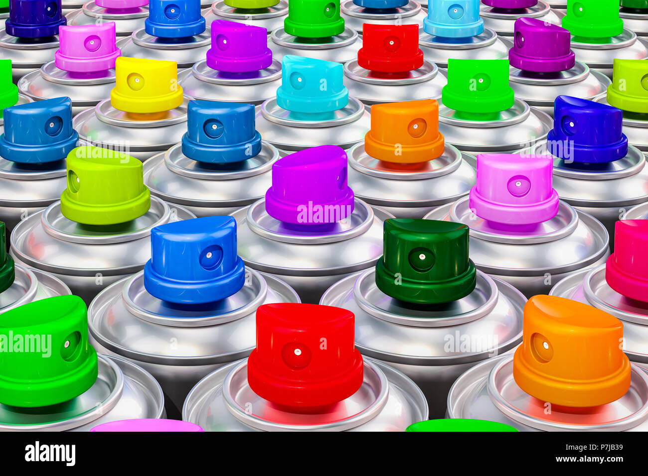 Background from colored aerosol spray paints, 3D rendering Stock Photo ...