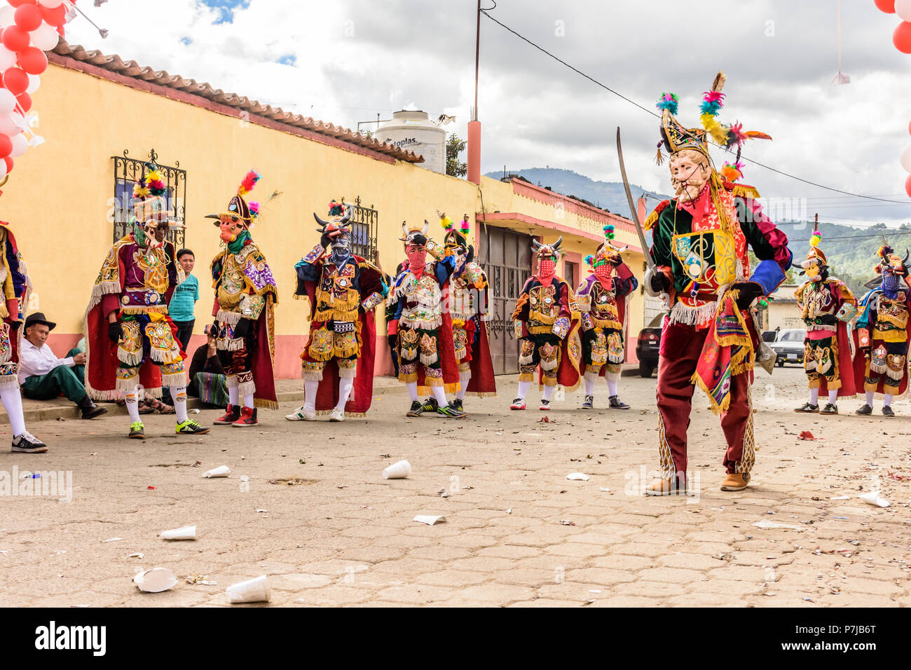 Parramos, Guatemala - December 29, 2016: Traditional folk dancers ...