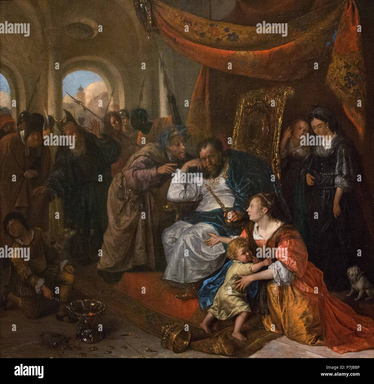 Jan Steen - Moses and Pharaoh's Crown - c.1670 Stock Photo - Alamy