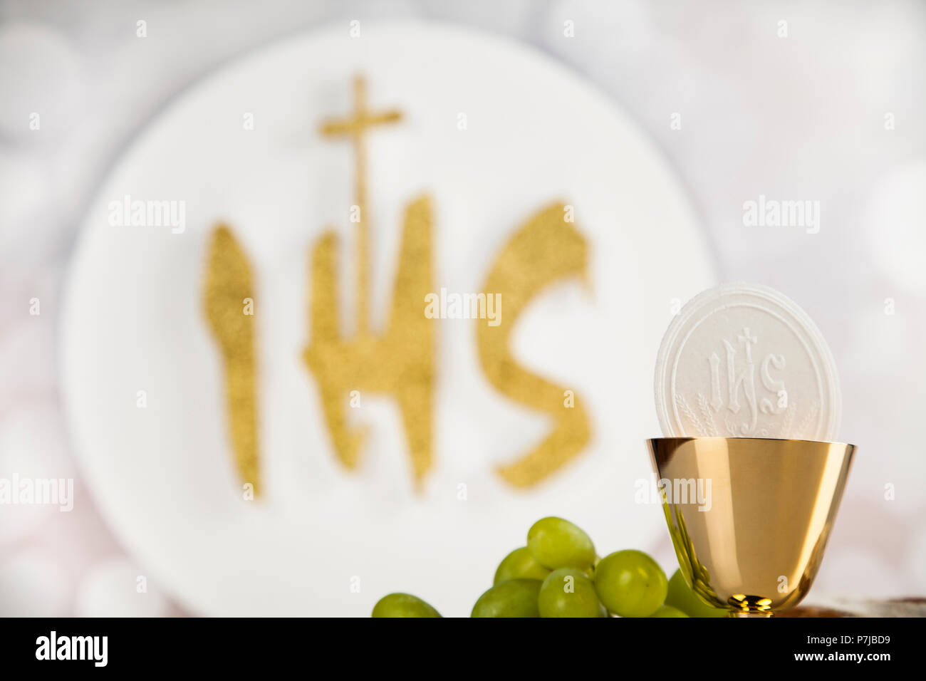 Holy communion elements on white background Stock Photo - Alamy
