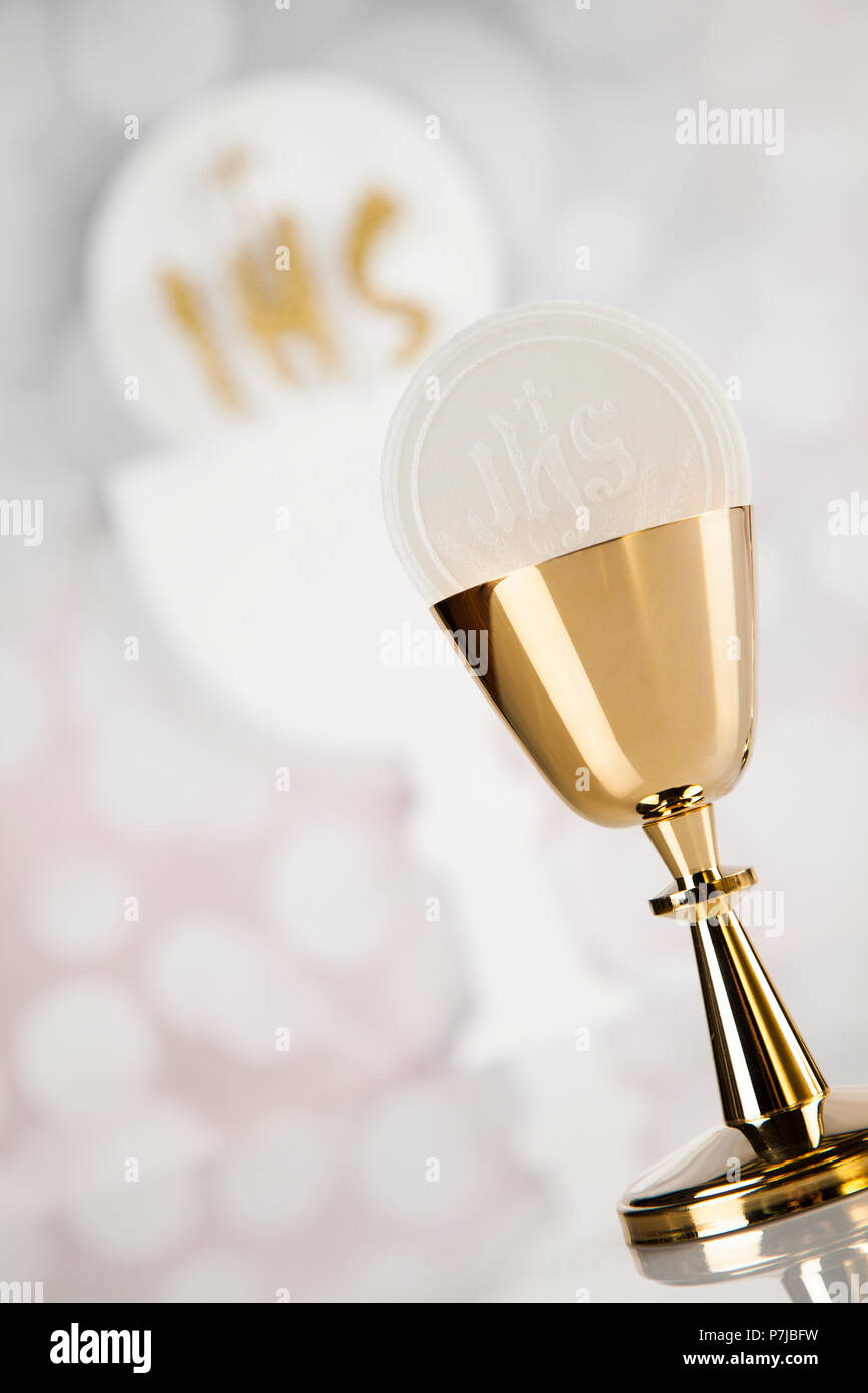 Holy communion elements on white background Stock Photo - Alamy