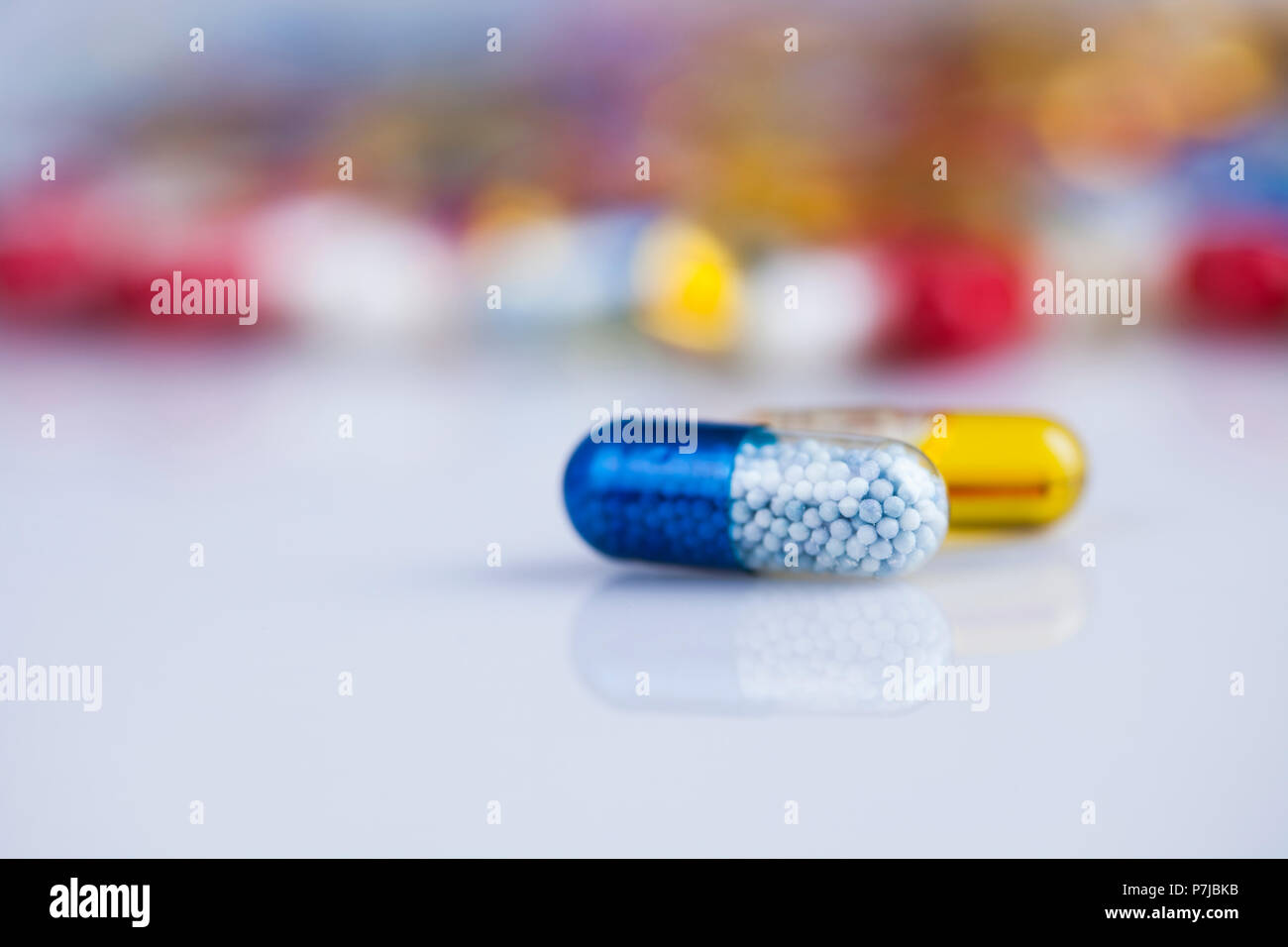 Healthy background, Pills, Tablets, Capsule background Stock Photo - Alamy