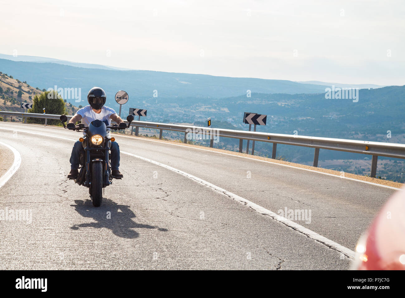 Motorcycle on straight road hi-res stock photography and images - Alamy