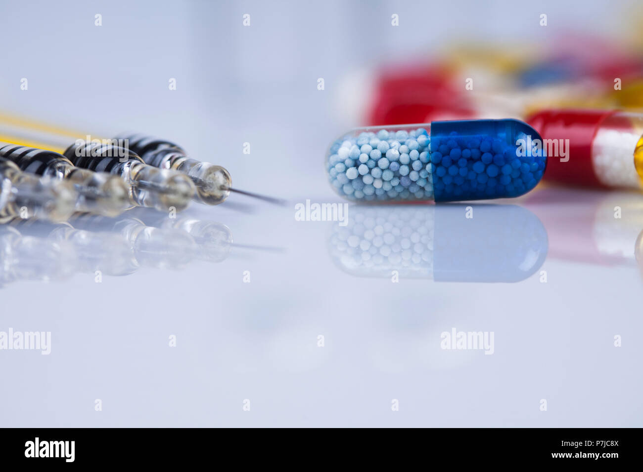 Closeup of medical capsule, healthy background Stock Photo - Alamy