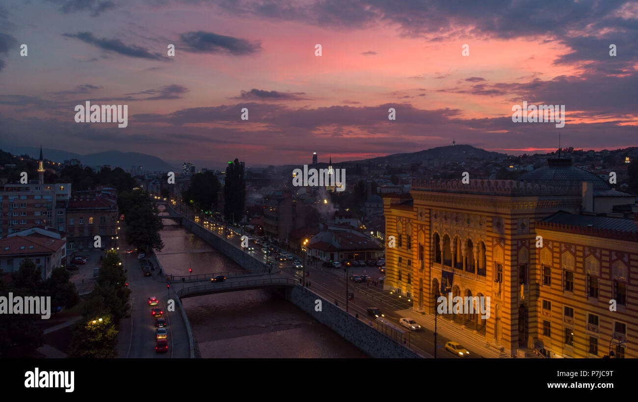 Sarajevo skyline sunset view hi-res stock photography and images - Alamy