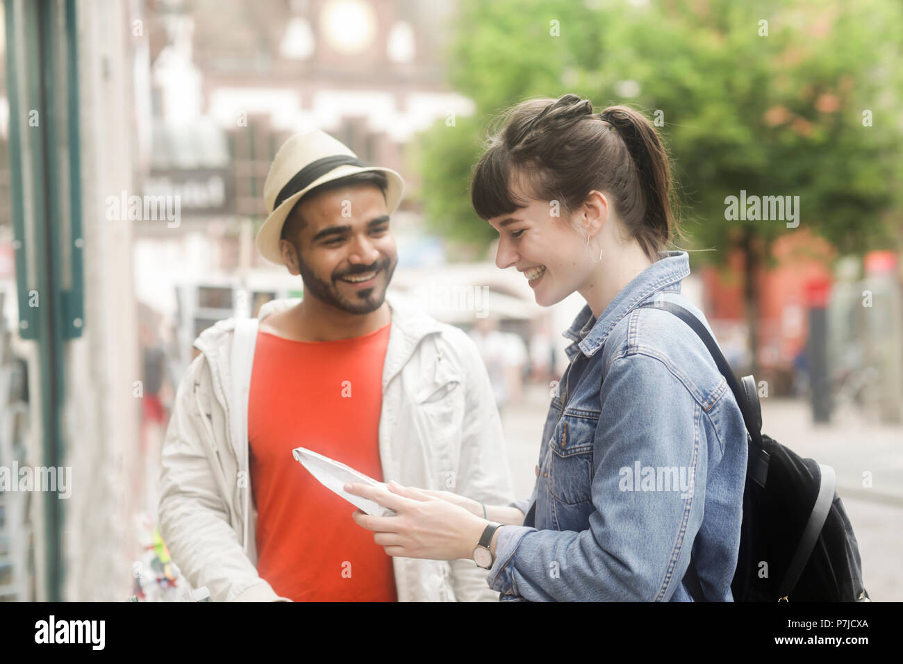 Two men standing talking outside hi-res stock photography and images ...