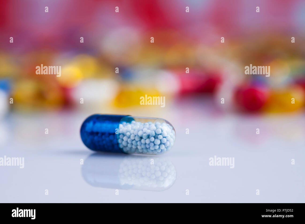 Medicine and healthy, Close up of capsules Stock Photo - Alamy