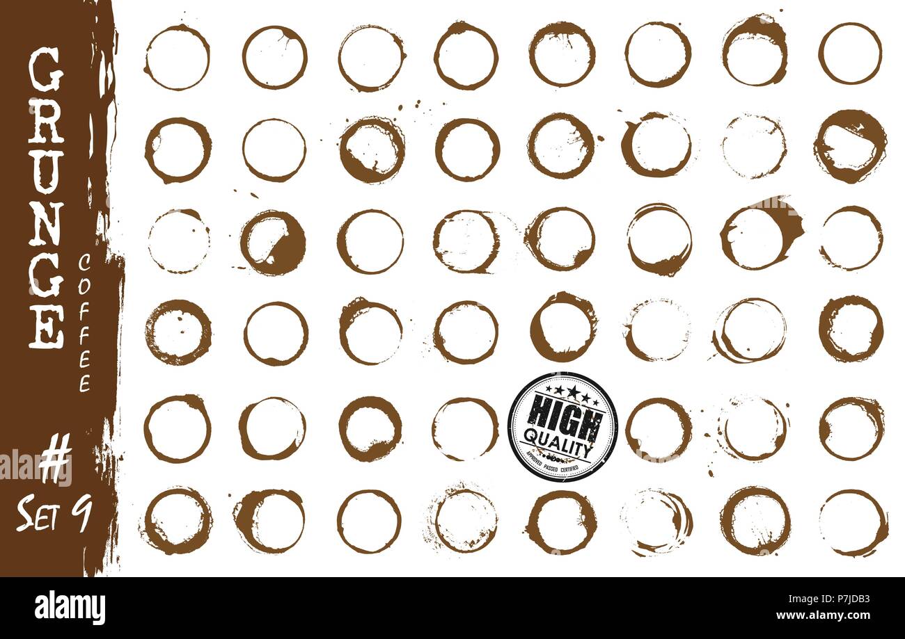 Set of realistic grunge elements stained coffee . Vector Stock Vector ...