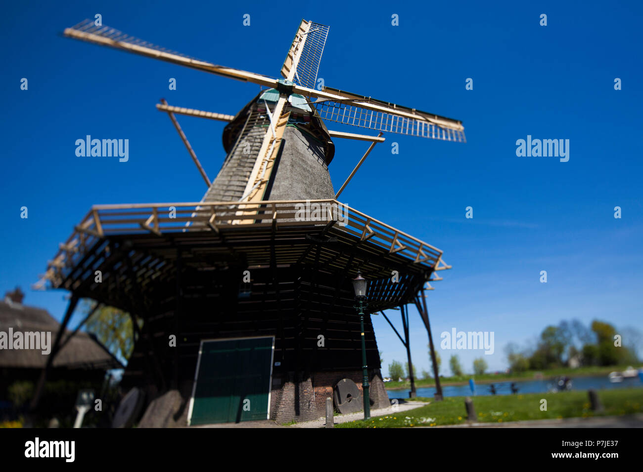 Dutch windmill in netherlands Stock Photo - Alamy