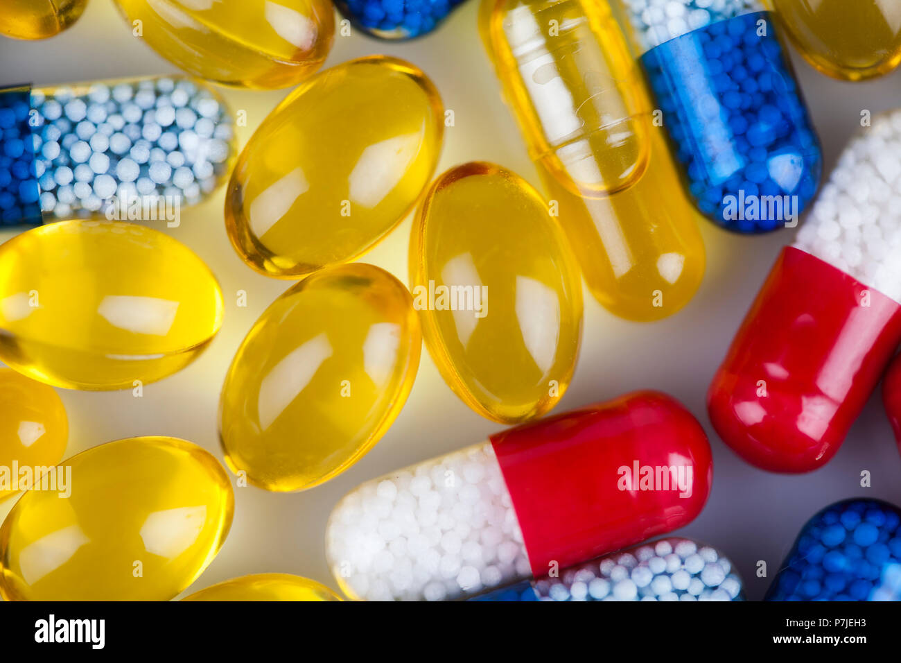 Healthy background, Pills, Tablets, Capsule background Stock Photo - Alamy
