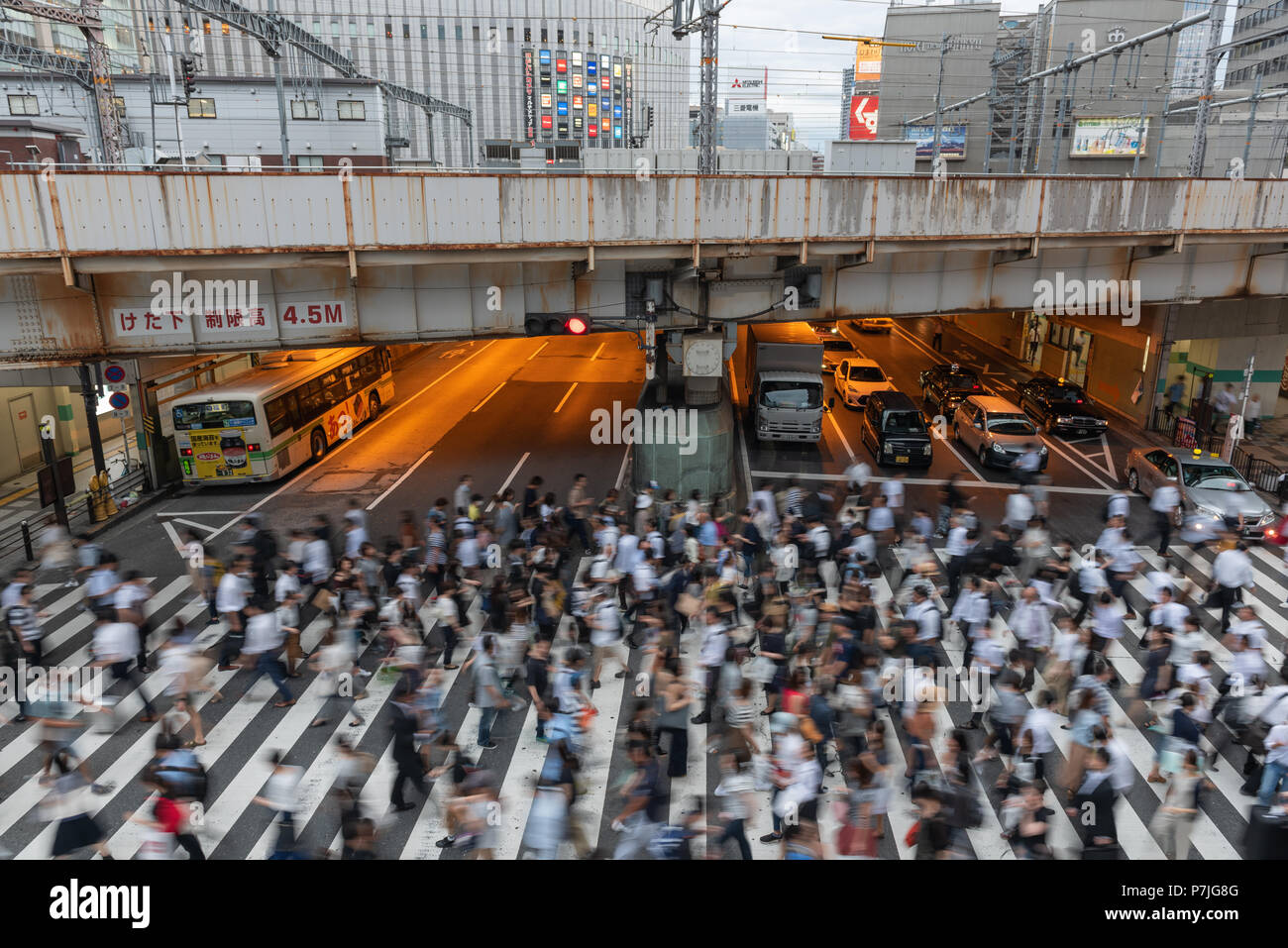 Busy Zebra crossing in Osaka Japan Stock Photo - Alamy