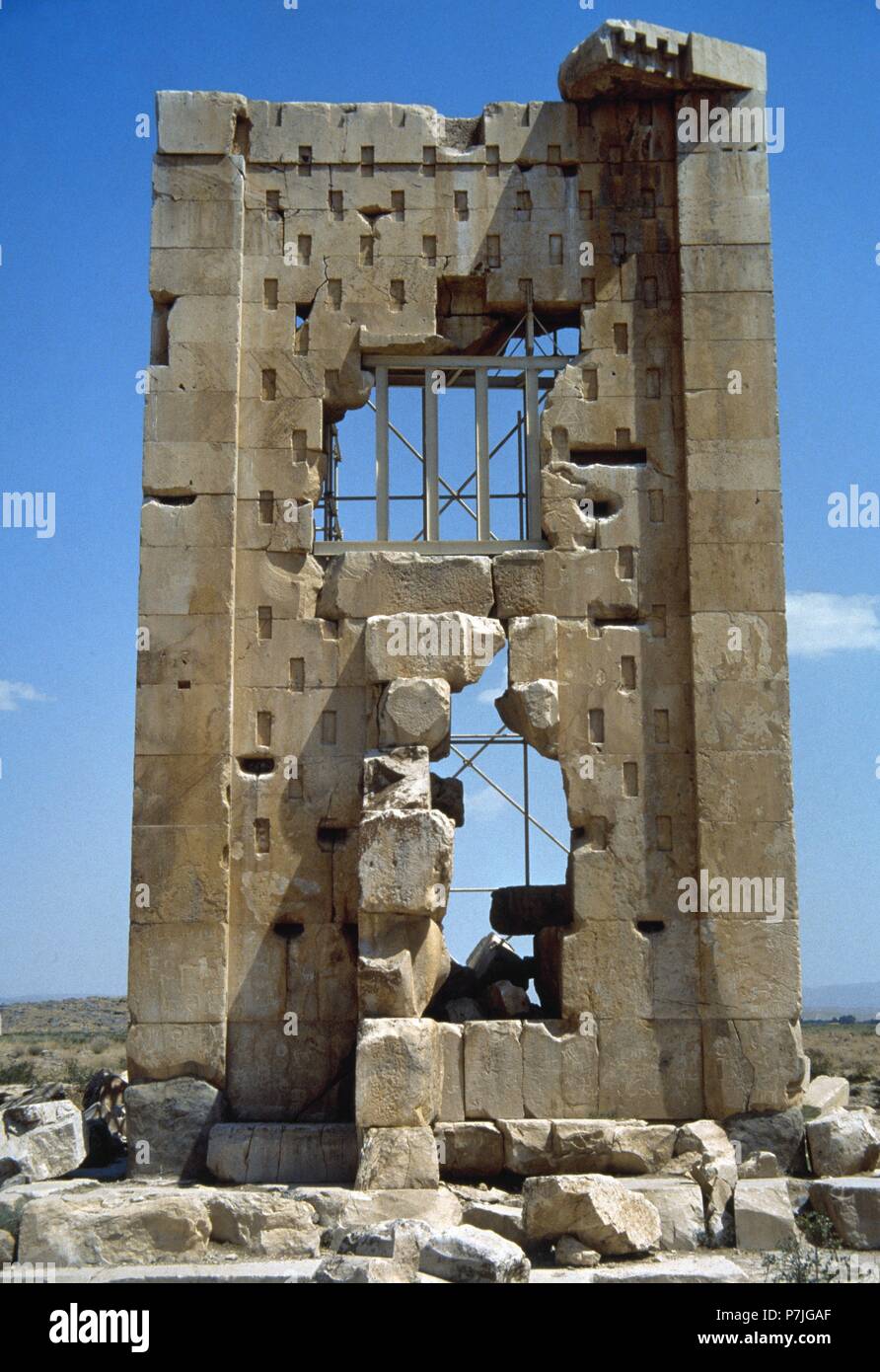Iran. Pasargadae. The Prison of Salomon (Zendan-e Soleiman). A fire ...