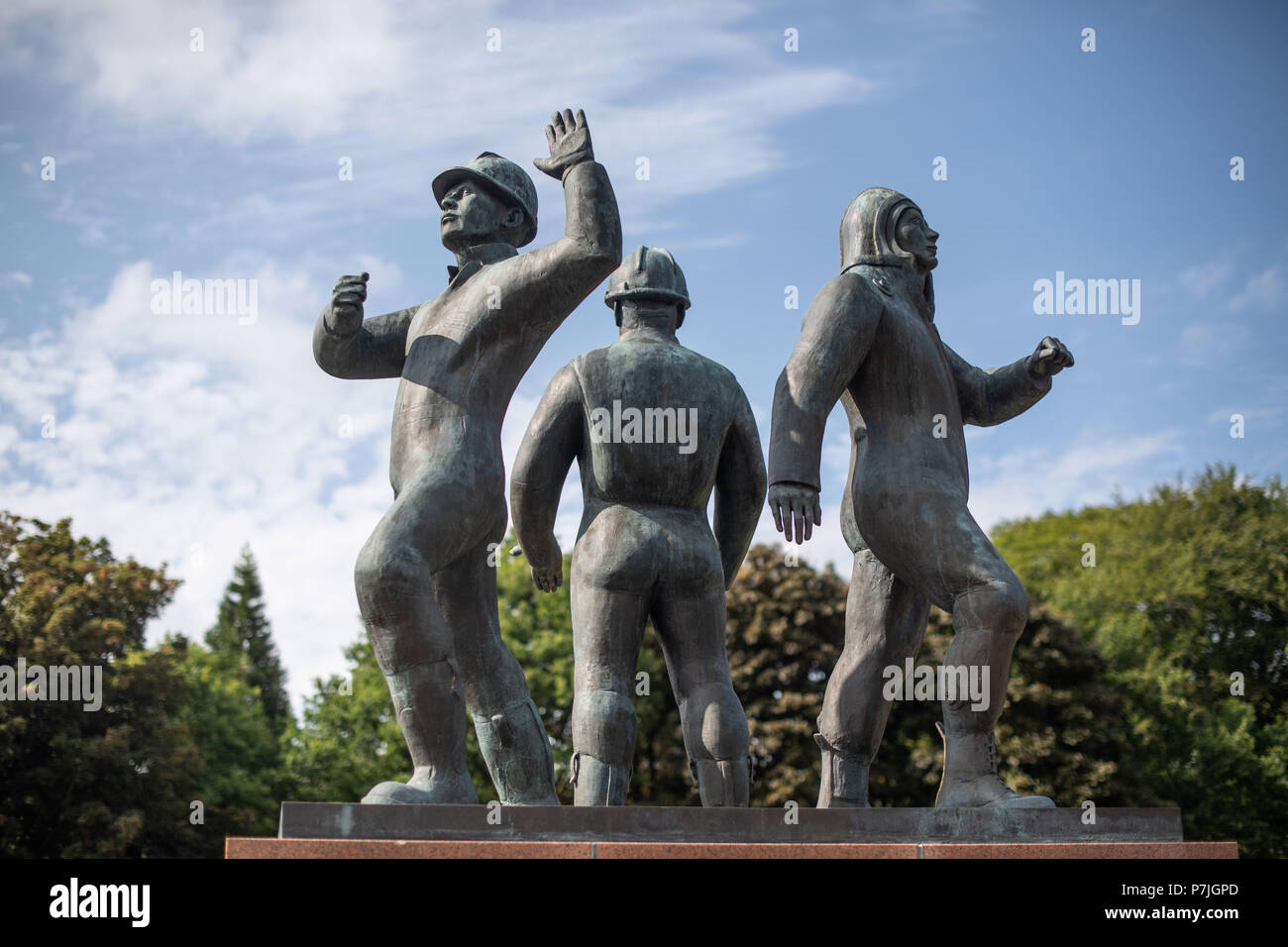 A statue in the Piper Alpha Memorial Garden in Aberdeen's Hazlehead ...