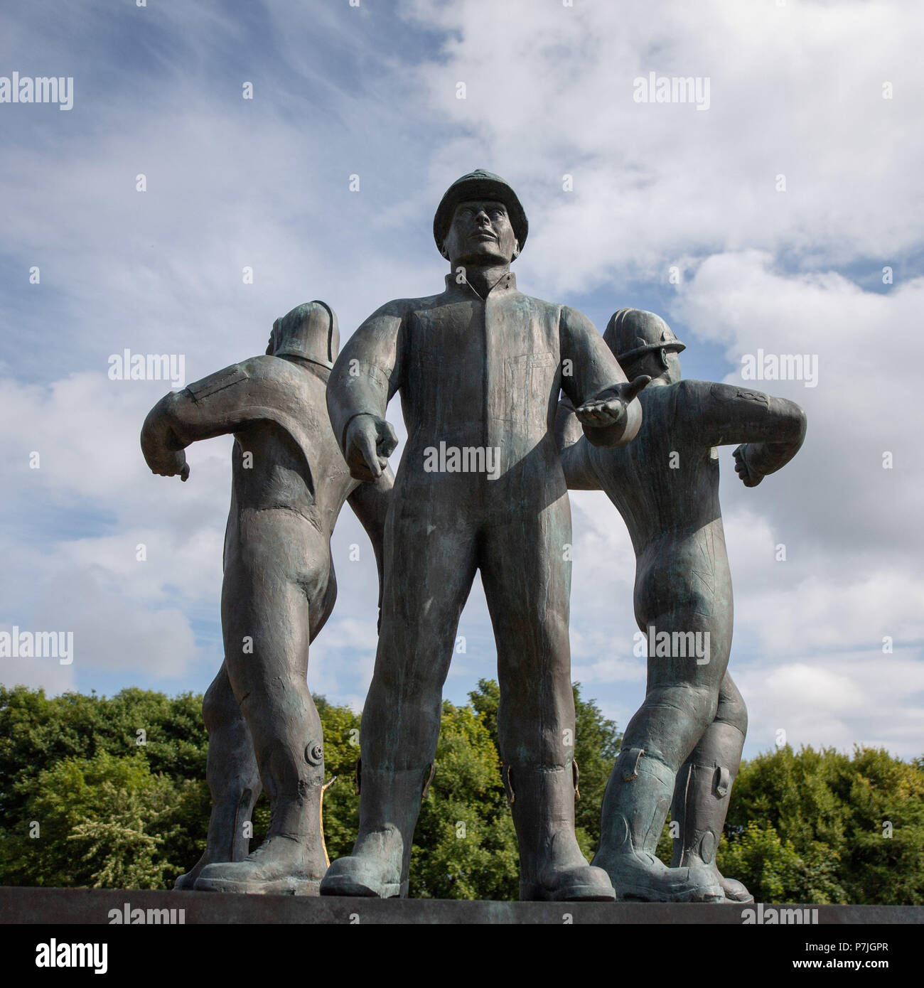 A statue in the Piper Alpha Memorial Garden in Aberdeen's Hazlehead ...