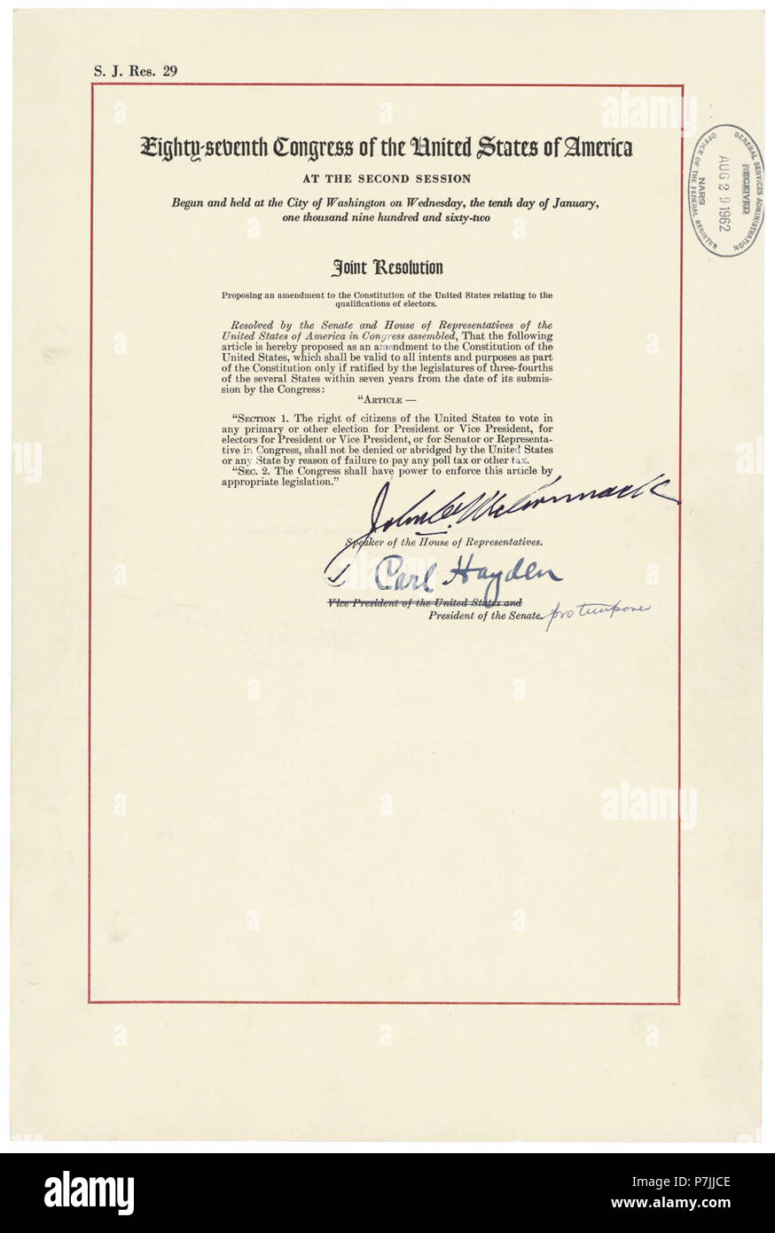 The 24th amendment hi-res stock photography and images - Alamy