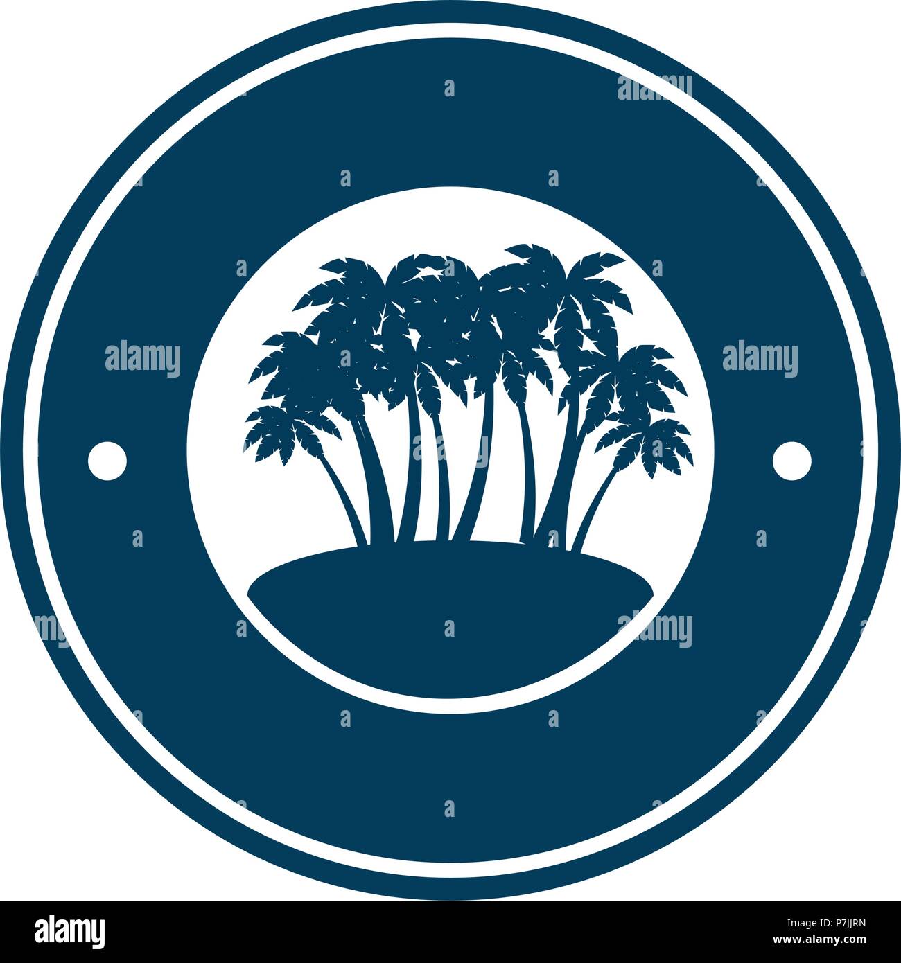 tree palms seal stamp vector illustration design Stock Vector Image ...