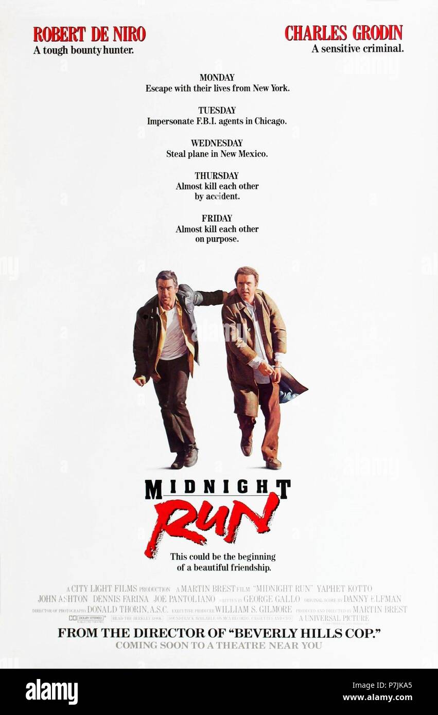 Original Film Title: MIDNIGHT RUN. English Title: MIDNIGHT RUN. Film ...
