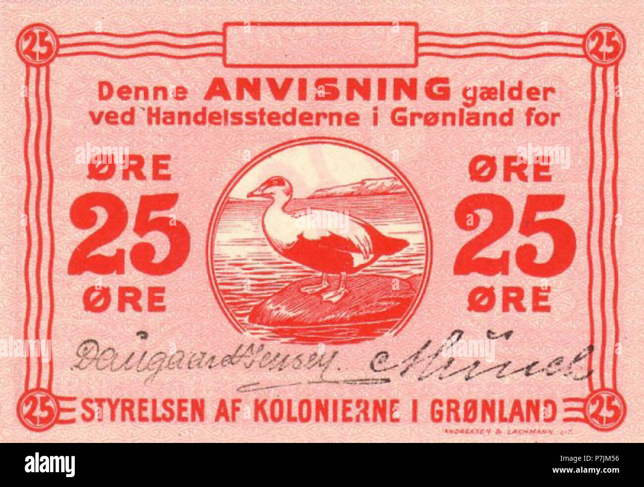 25 Øre - Styrelsen af Kolonierne i Grønland (1913) 03 Stock Photo - Alamy