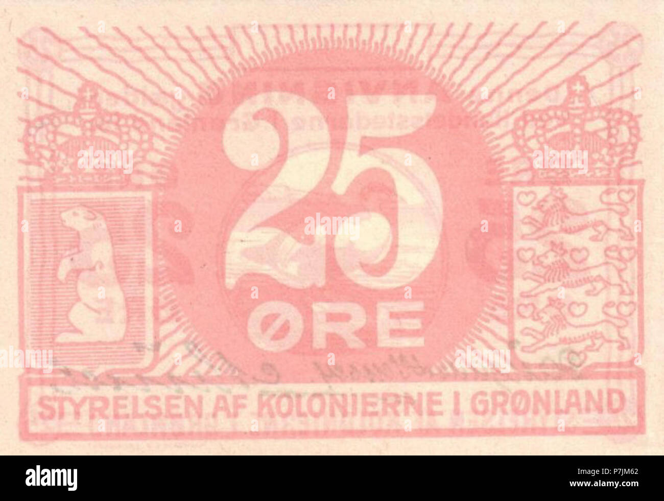 25 Øre - Styrelsen af Kolonierne i Grønland (1913) 04 Stock Photo - Alamy