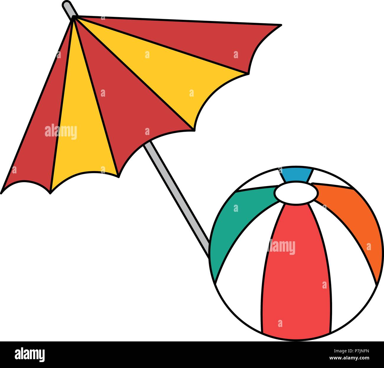 umbrella beach with balloon Stock Vector Image & Art - Alamy