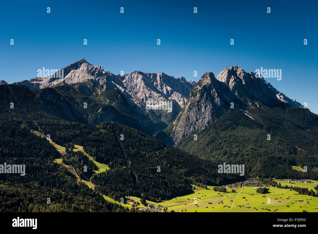 Wetterstein Mountains with Alpspitze and Waxenstein at Garmisch ...