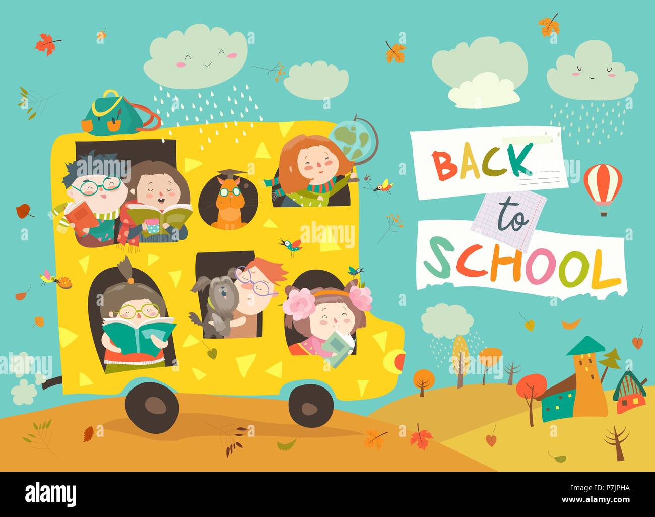 Children on the way to school Stock Vector Image & Art - Alamy
