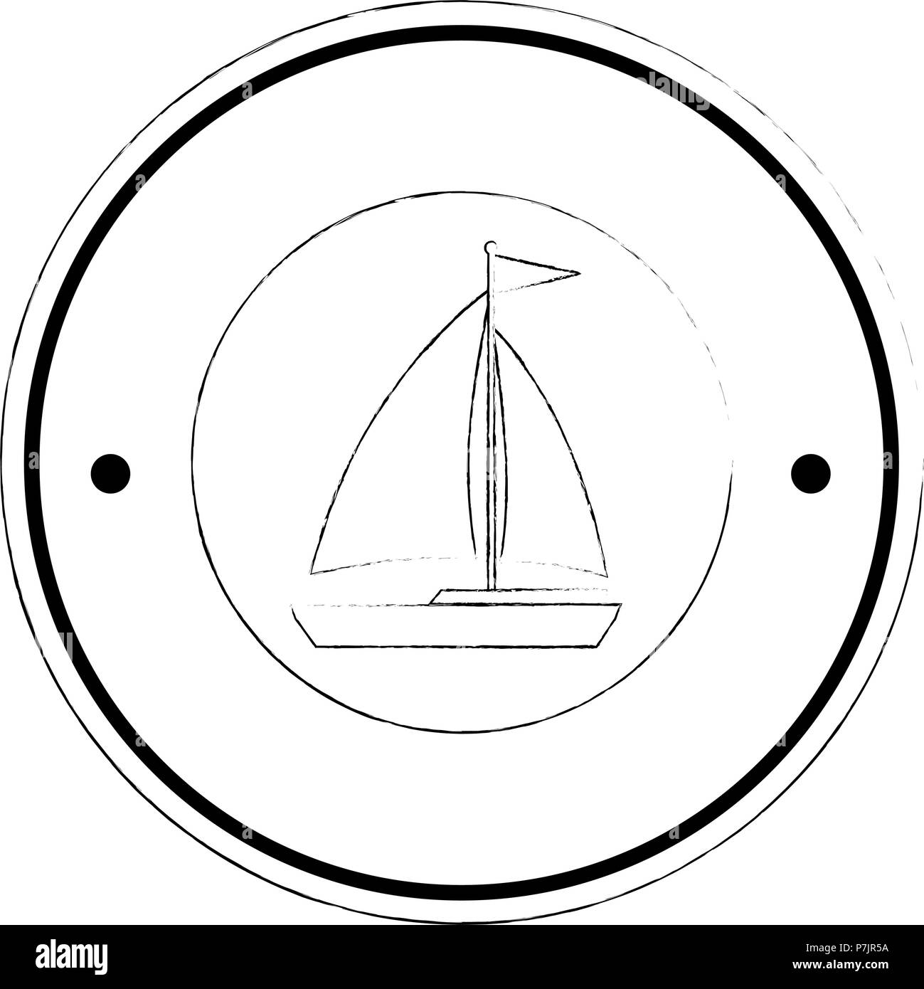 sailboat travel seal stamp Stock Vector Image & Art - Alamy