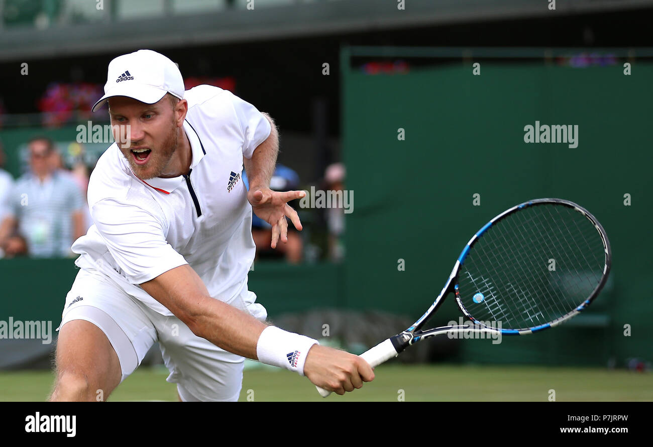 Dominic Inglot during the doubles on day five of the Wimbledon ...