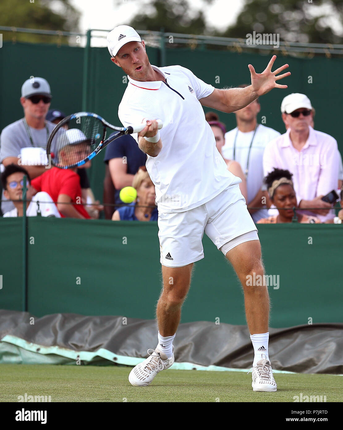 Dominic Inglot during the doubles on day five of the Wimbledon ...