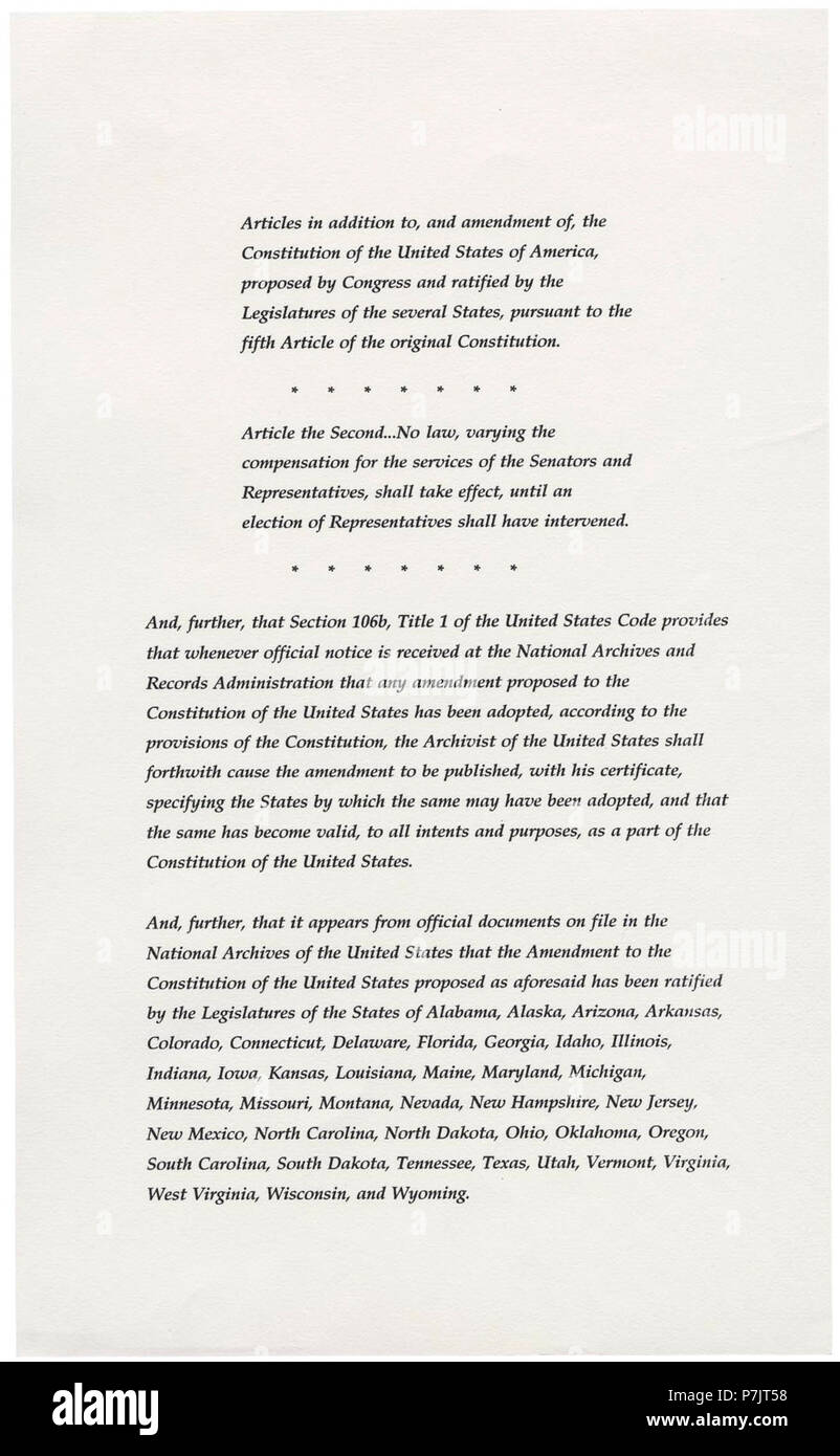 27th amendment hi-res stock photography and images - Alamy