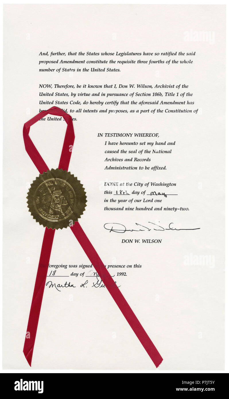 27th amendment hi-res stock photography and images - Alamy