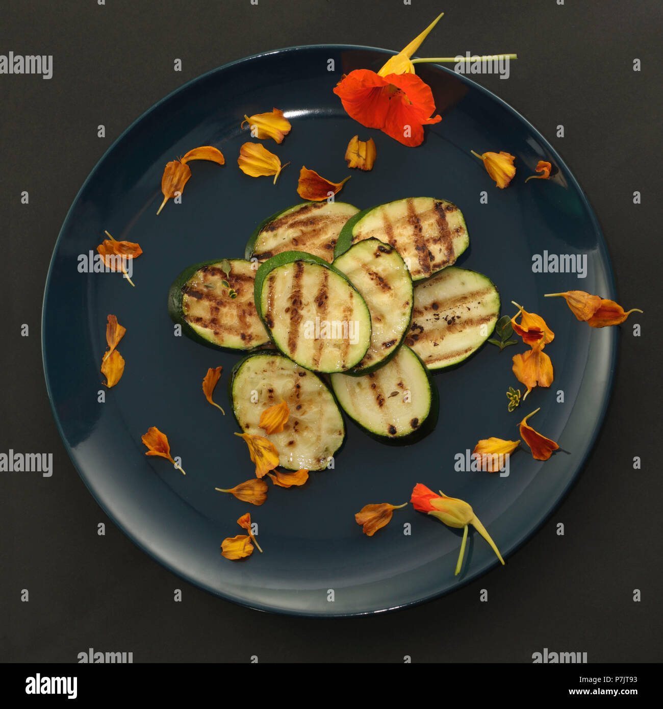Arranged grilled courgette slices Stock Photo - Alamy