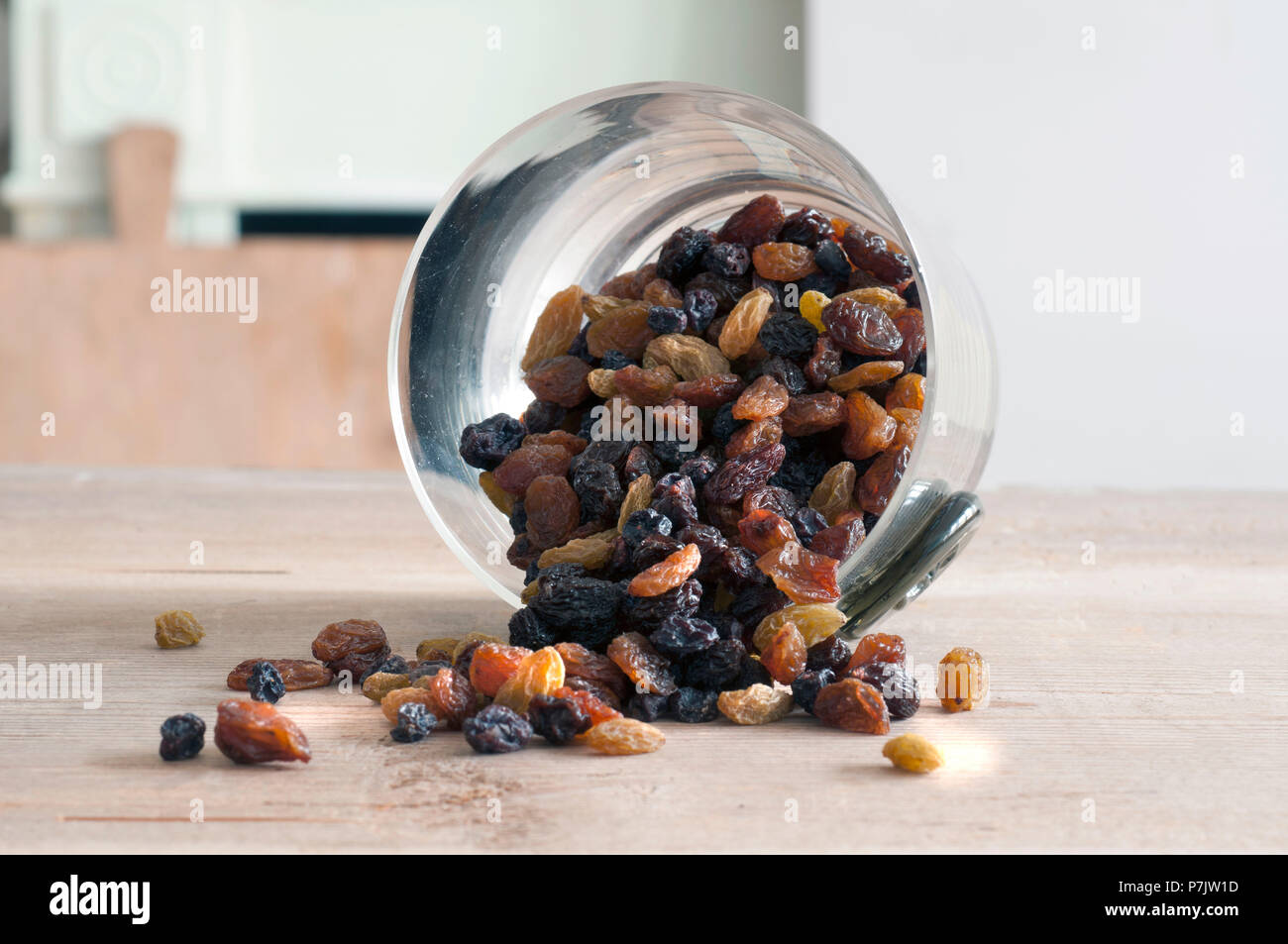 Glass, different raisins, dried Stock Photo - Alamy