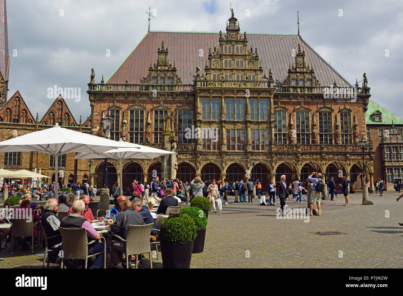Germany, Hanseatic City of Bremen, City Hall, Gothic brick building ...