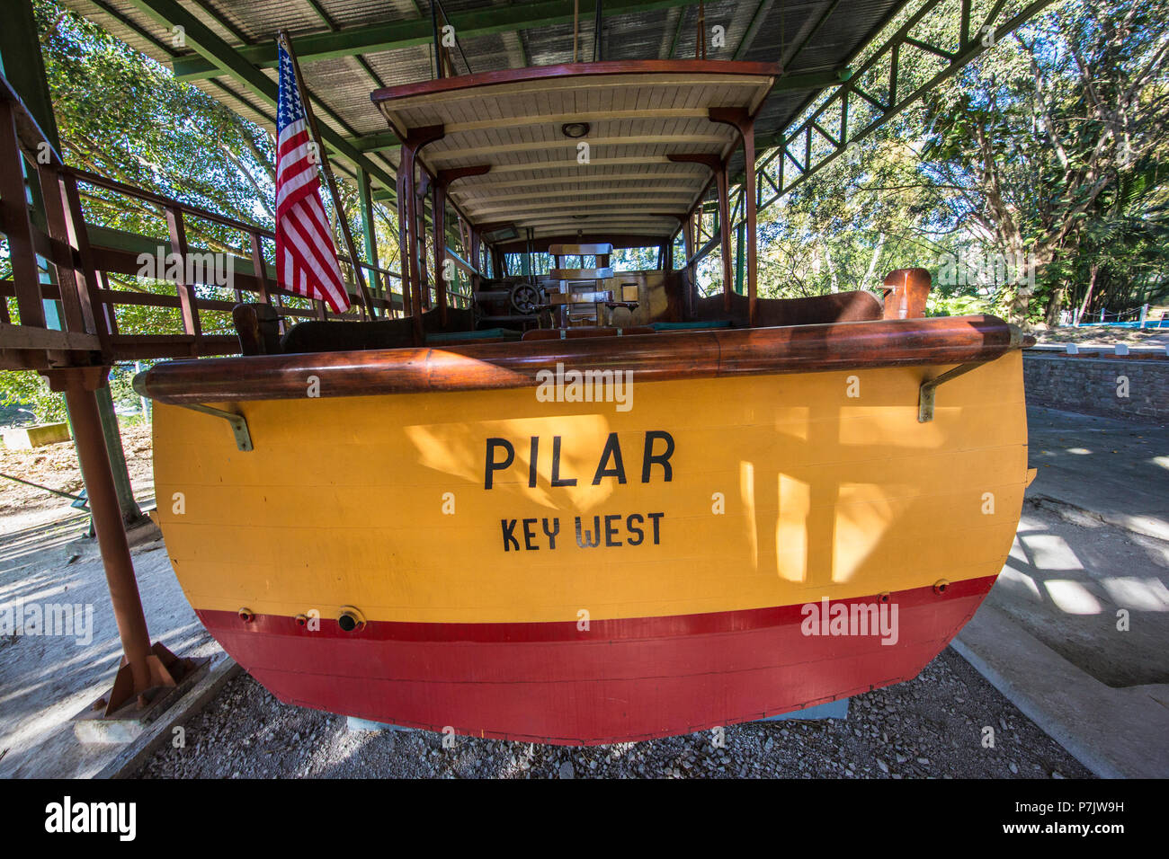 Ernest Hemingway's boat named Pilar at Finca VigÃ­a, in San Francisco ...