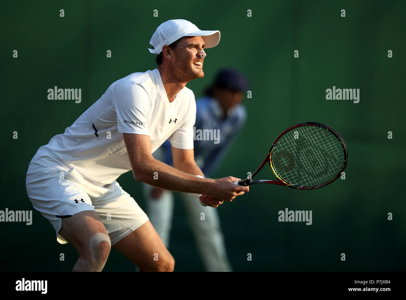 Jamie Murray in action in the doubles on day five of the Wimbledon ...