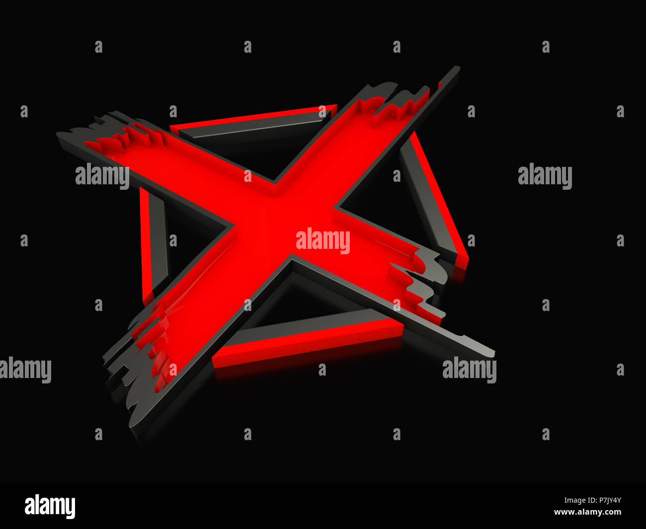 Red check mark icon, isolated black 3d illustration Stock Photo - Alamy